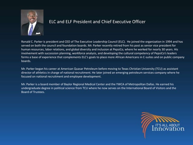 The Executive Leadership Council and Foundation Leadership Bios | PPT