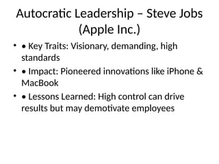 Leadership Real World Examples To Explore Pptx