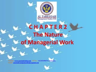 Leadership The Nature of Managerial Work | PPT