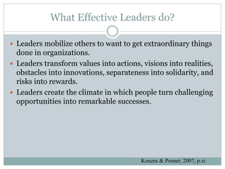 Leadership challenge | PDF