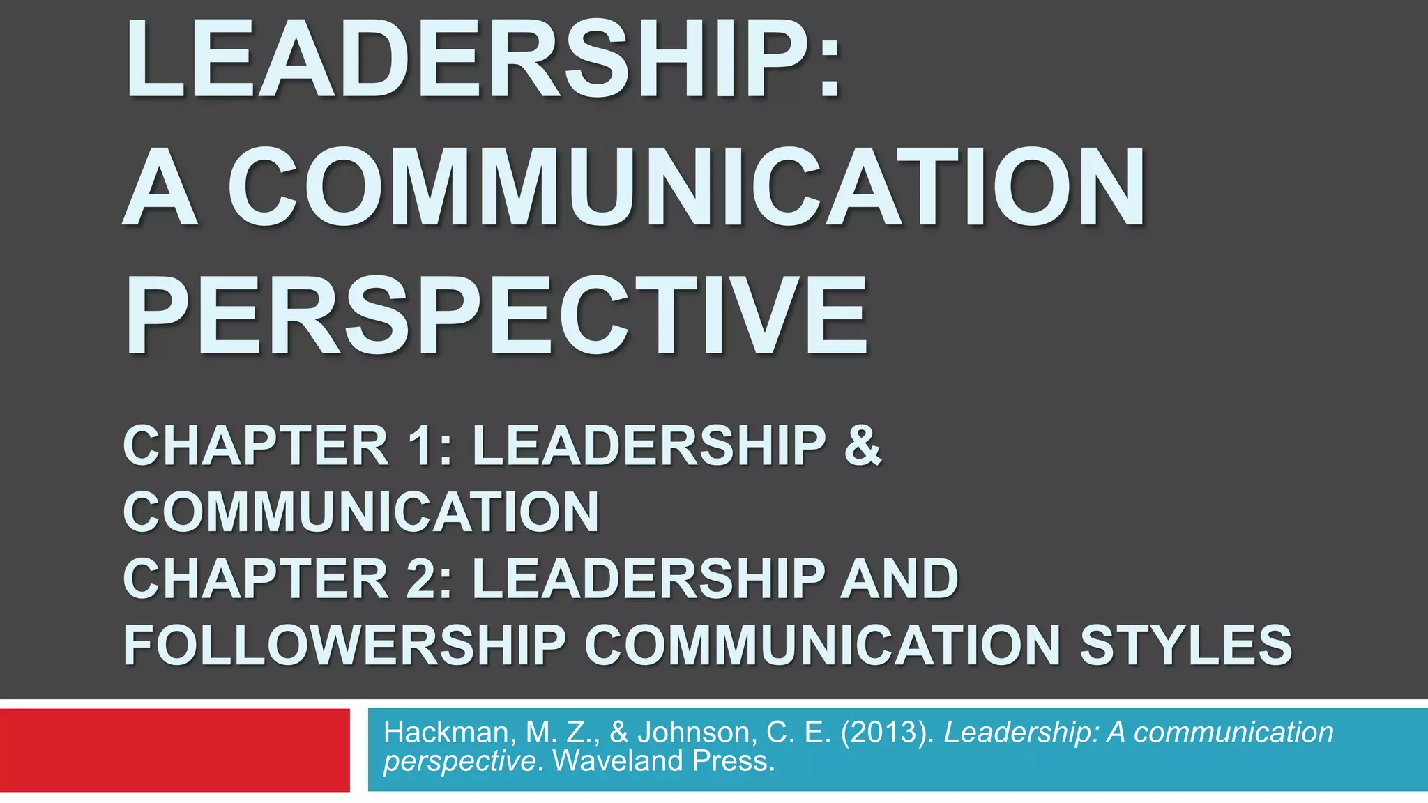 Leadership: A communication perspective (Part I) | PPTX