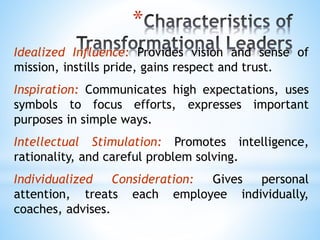Leadership concepts and theories | PPTX