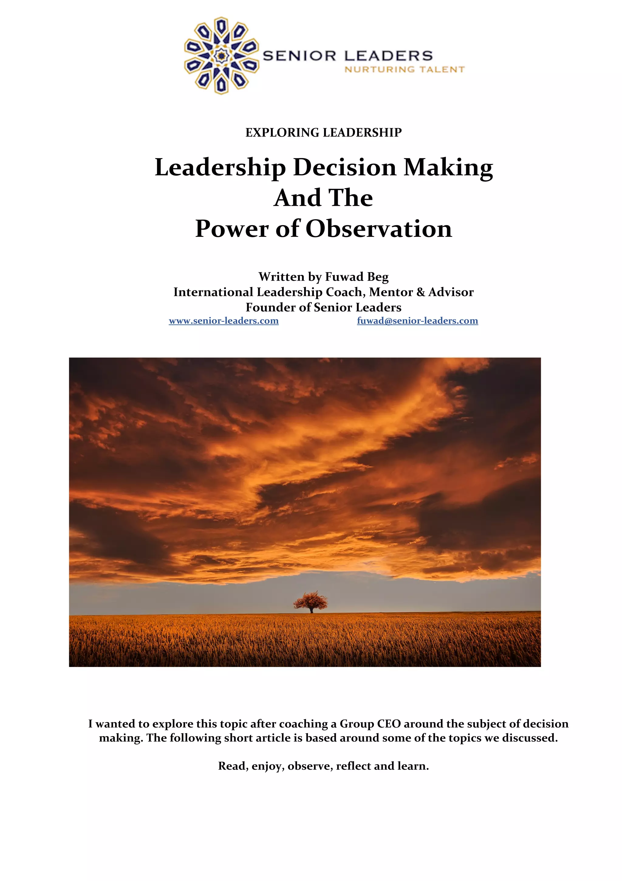 Leadership Decision Making and the Power of Observation.pdf