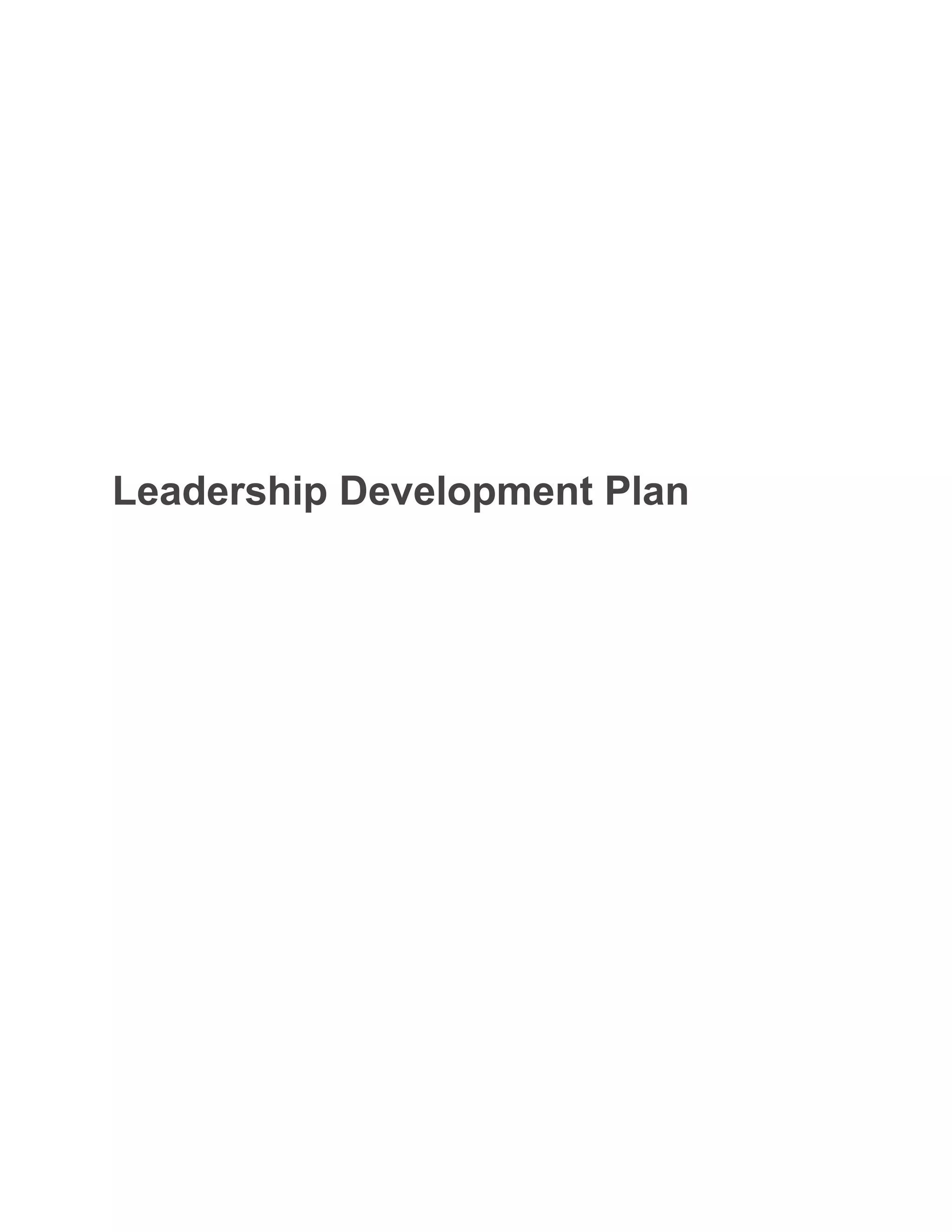 Leadership development plan sample paper | PDF
