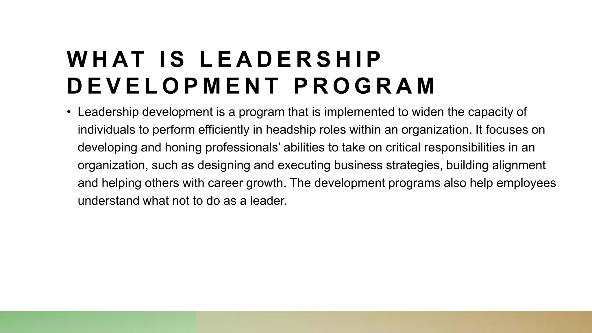 Leadership development program | PPTX
