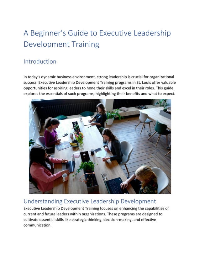 Understanding Executive Leadership Development | PDF