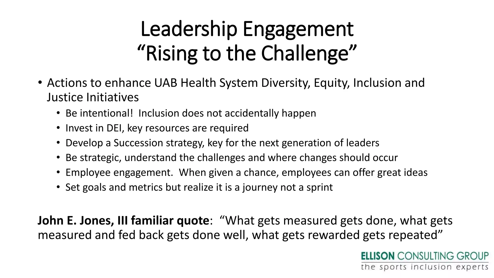 Leadership engagement, Earnie Ellison | PPT