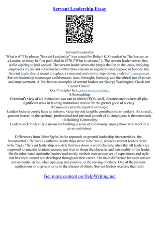 Leadership Essay | PDF