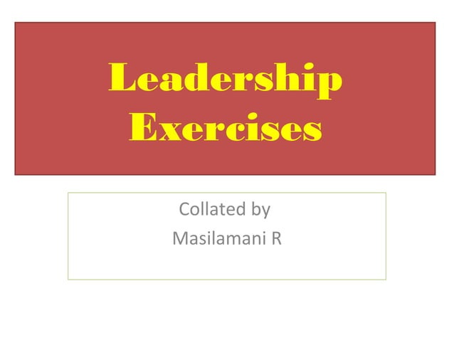 Leadership exercises 4 | PPT