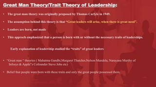 Leadership Theories & Motivational theories | PPTX