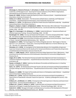 Leadership & FIRO - References & Resources - July 2023.pptx | Business ...