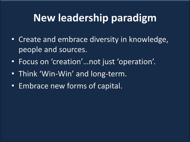 Leadership for Innovation: Rethinking Management and Organization Paradigms | PPT