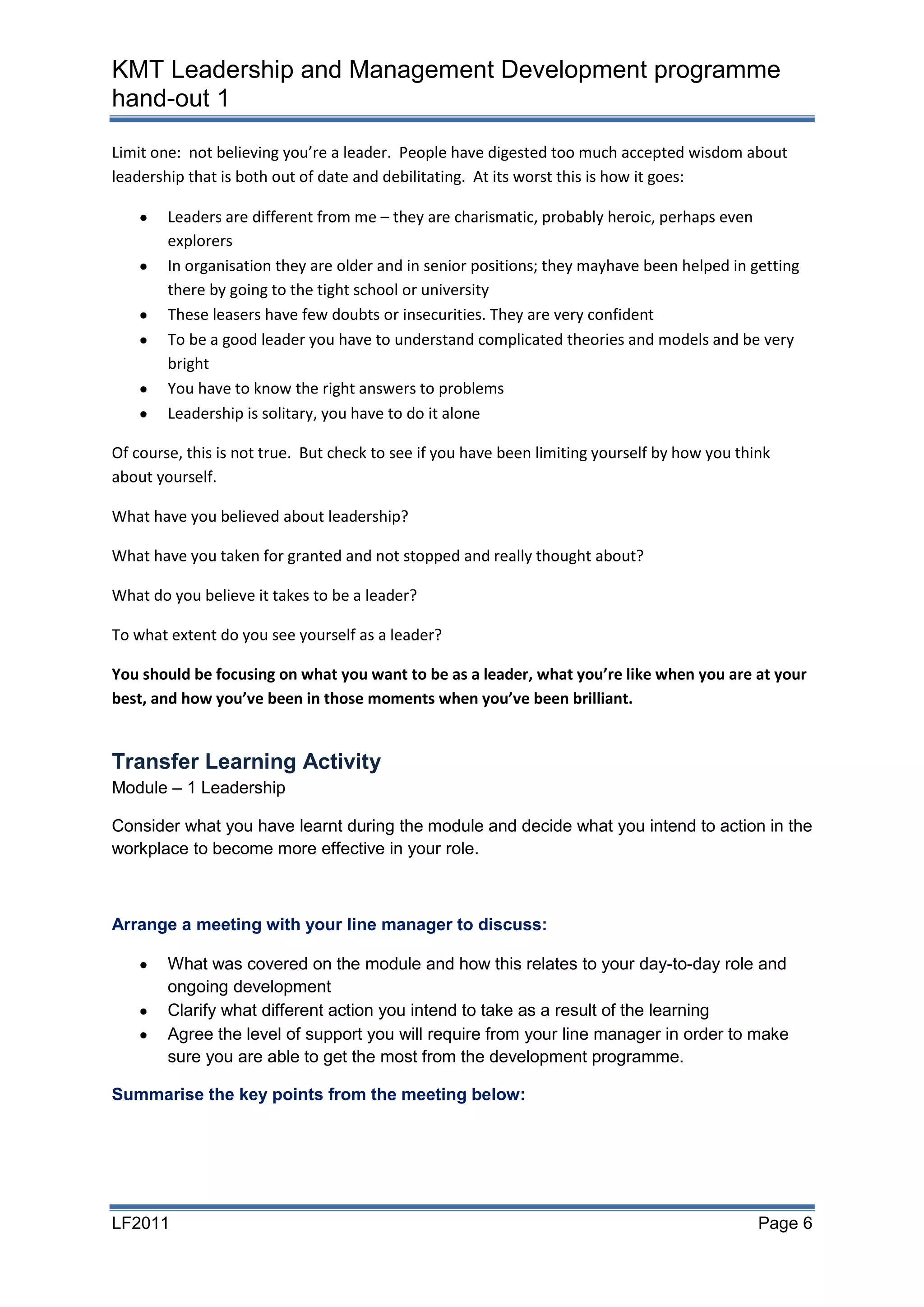 Leadership Handout | DOCX