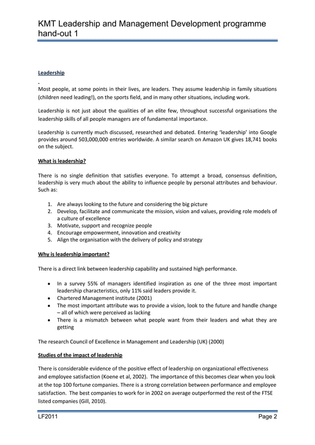 Leadership Handout | DOCX