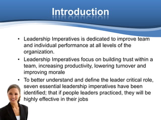 Leadership imperatives ppt | PPTX | Executive Leadership & Management | Business