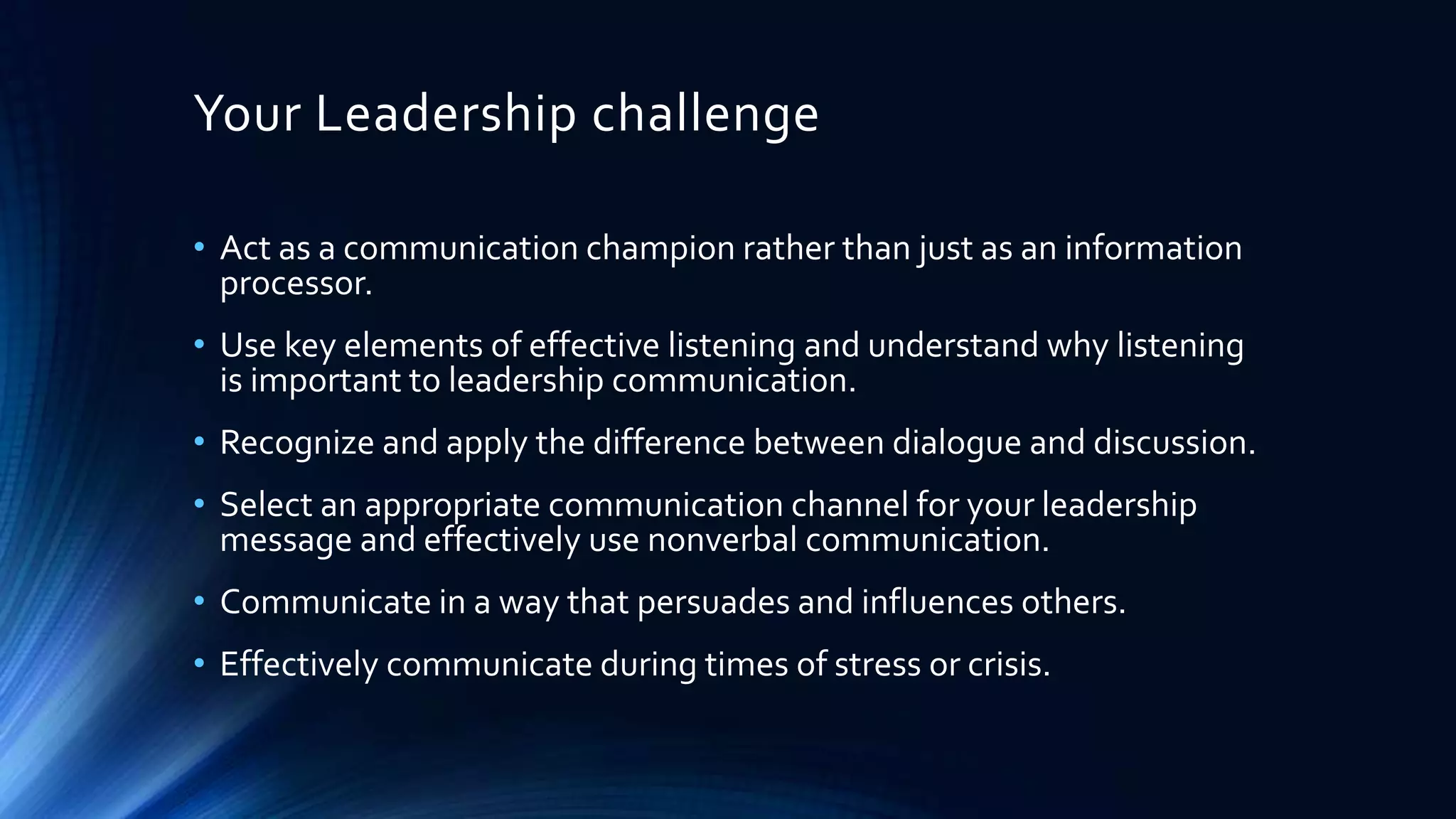 Leadership in communication ppt | PPTX
