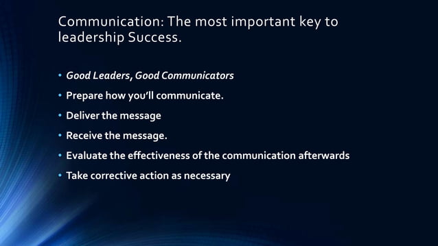 Leadership in communication ppt | PPTX