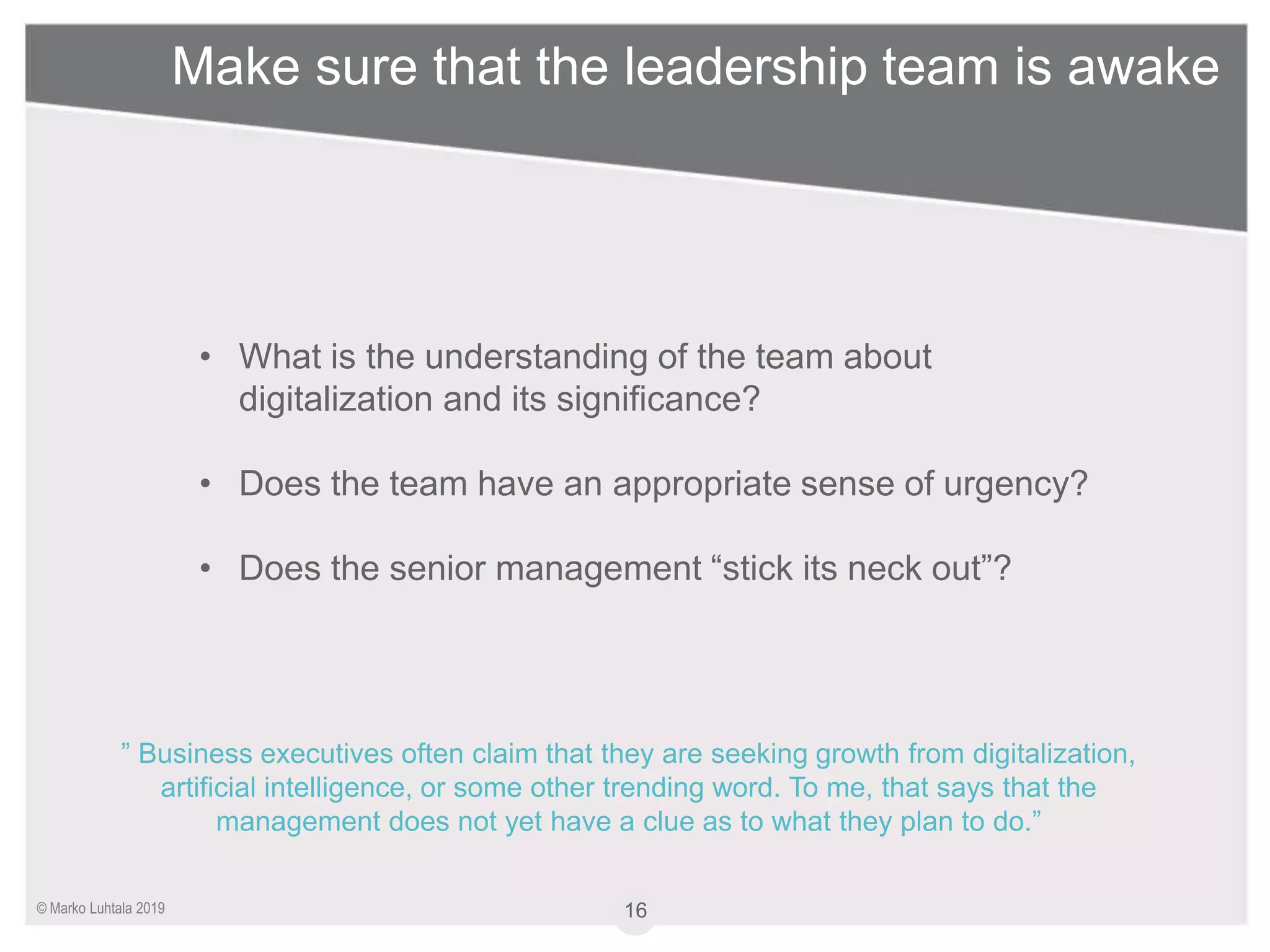 Leadership in digitalization | PPT