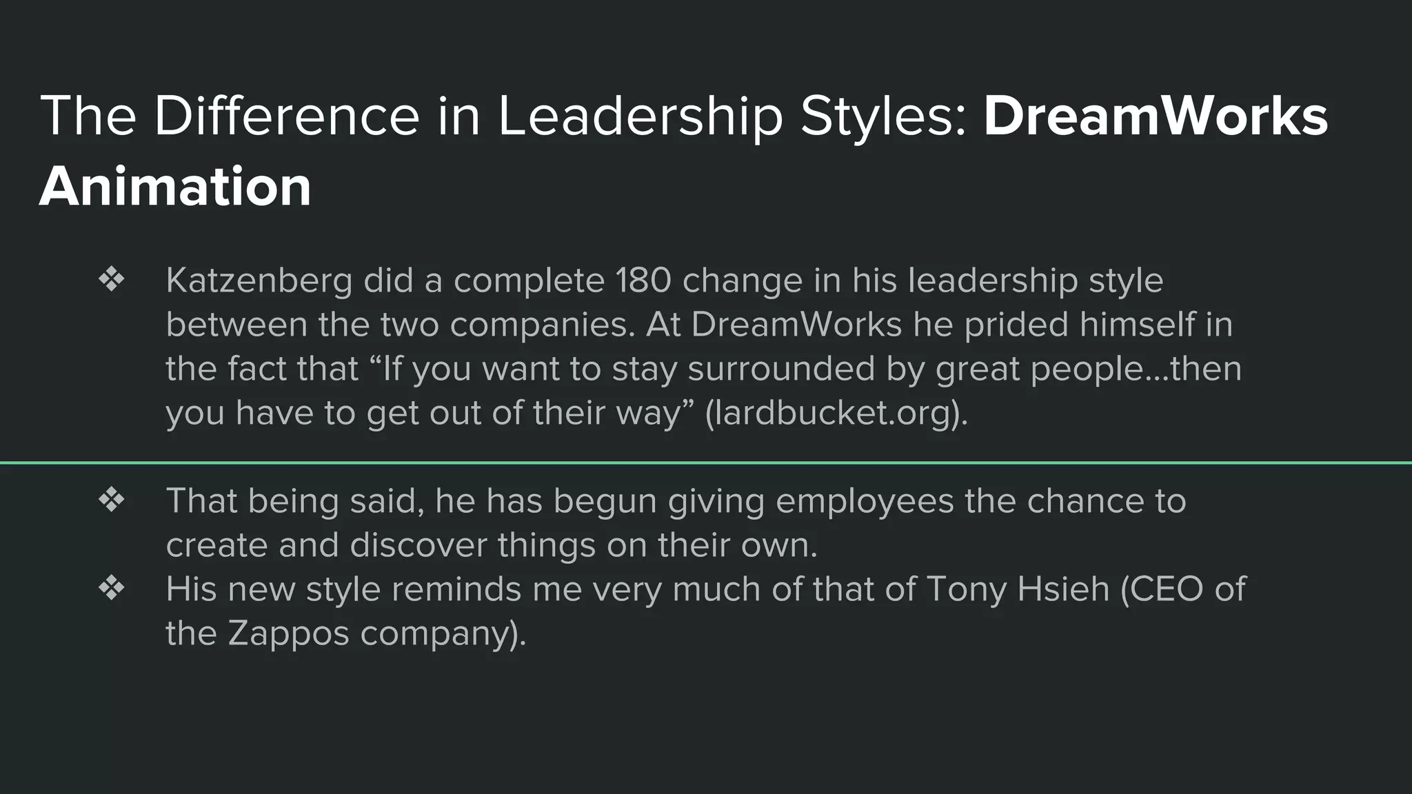 Leadership in DreamWorks Animation | PDF