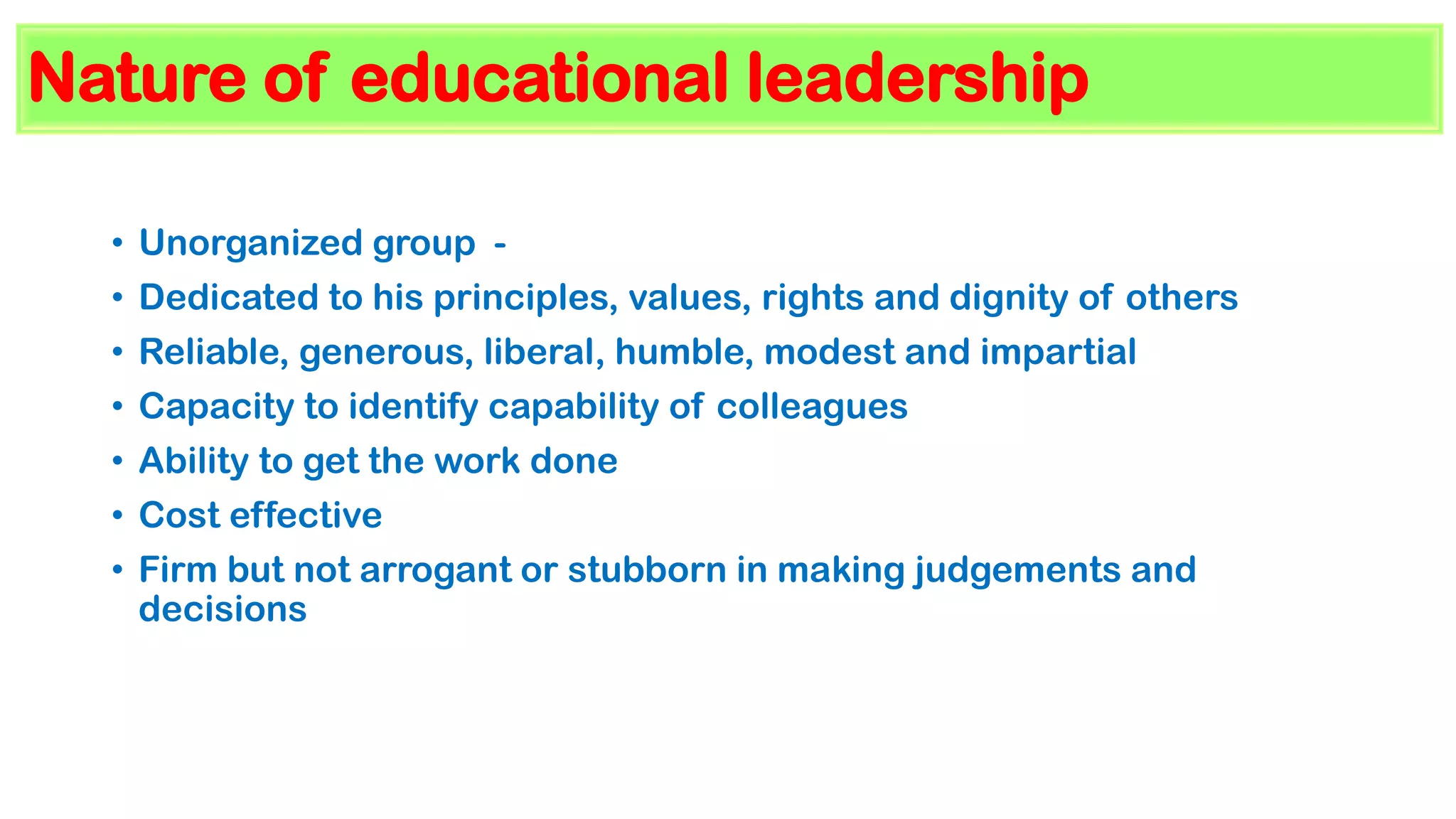 Leadership in educational administration | PDF