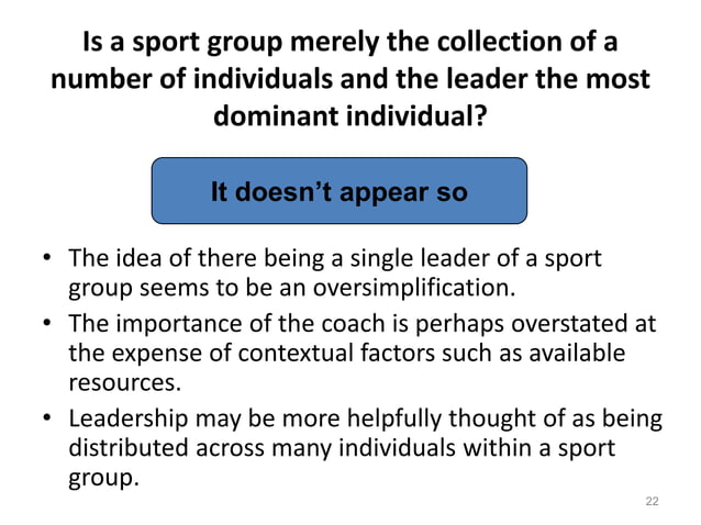 Leadership in sport | PPTX | Soccer | Sports