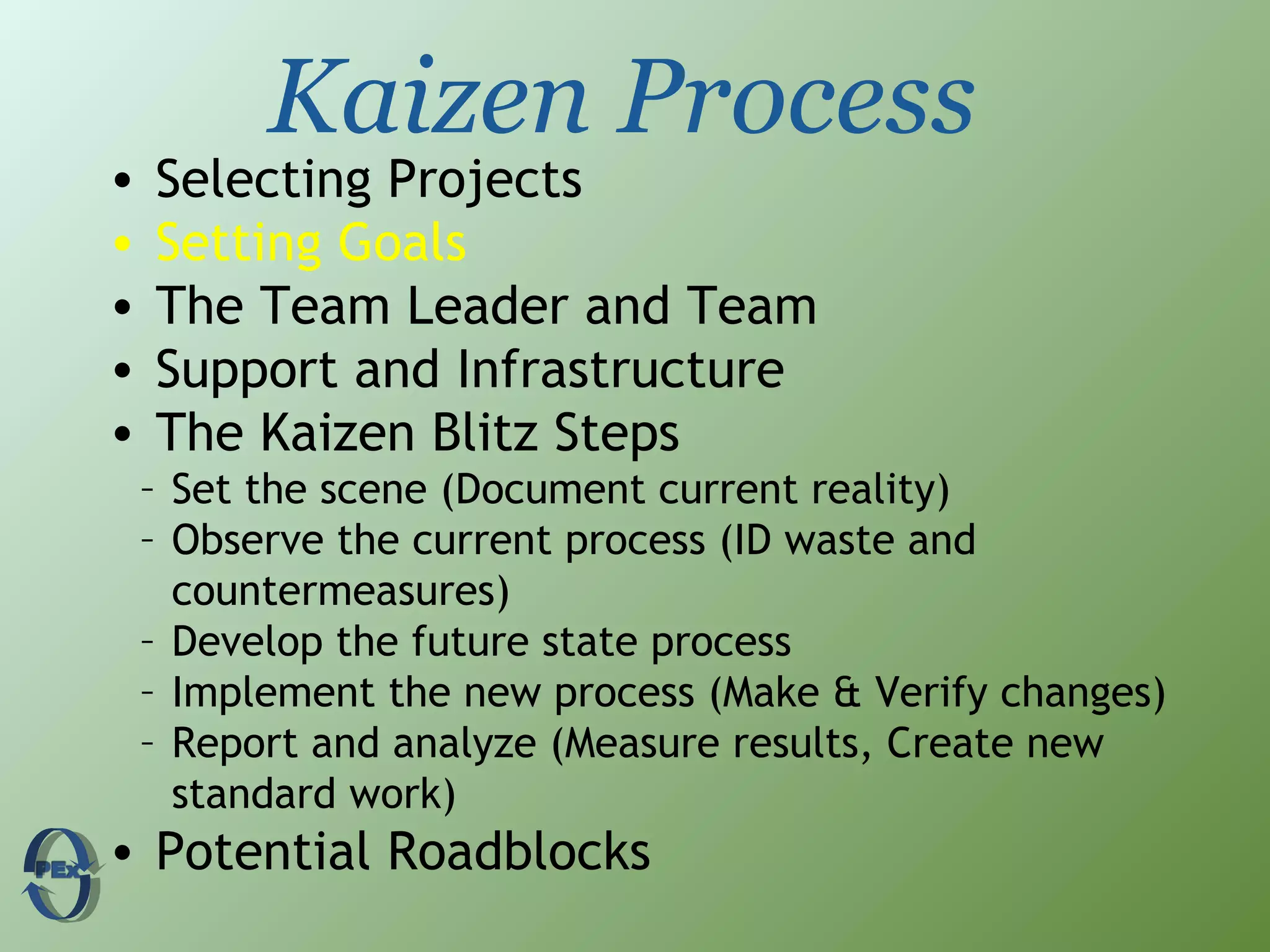 Leadership institute lean kaizen briefing 8 16 13 handout | PPT