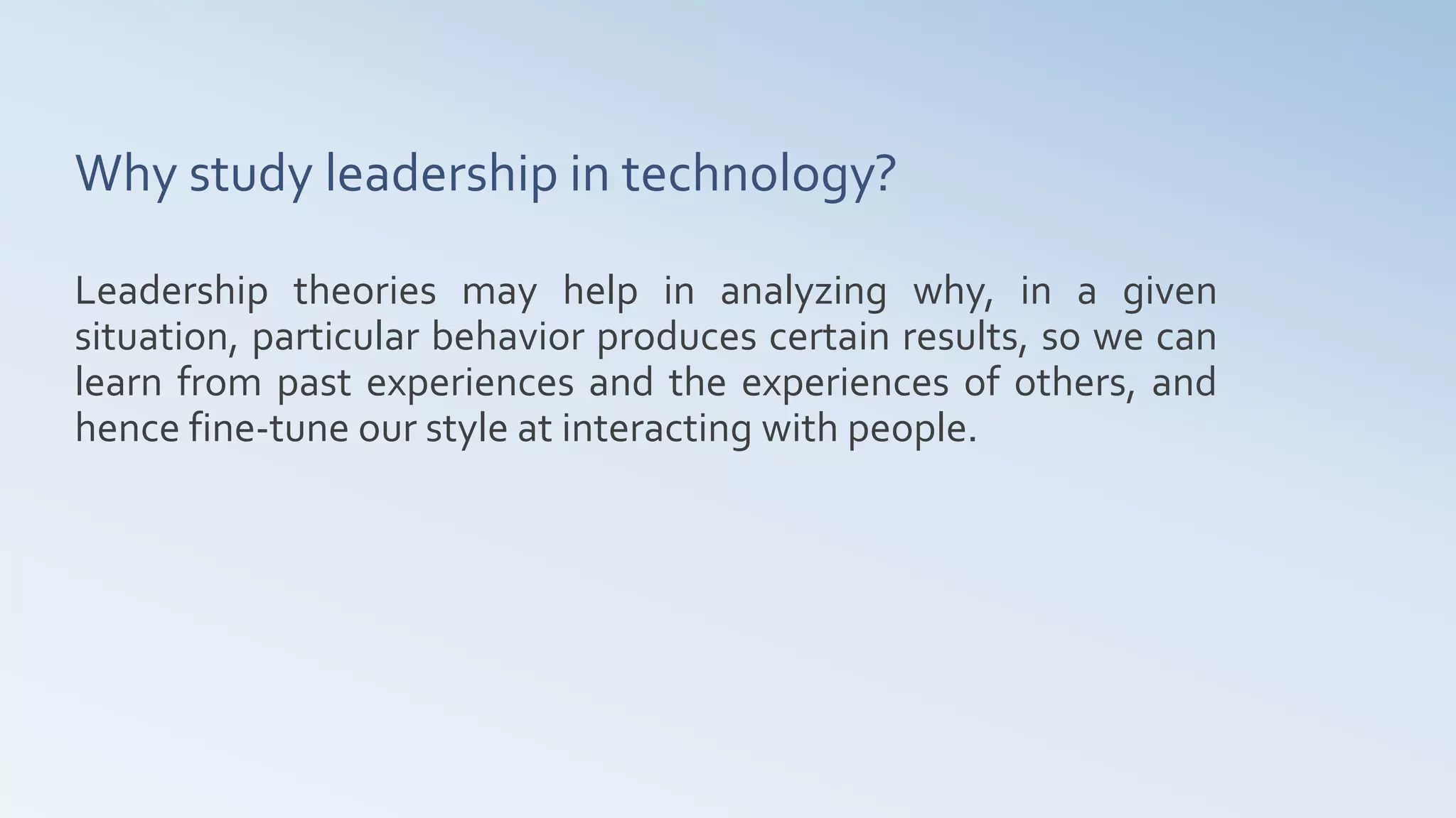 Leadership in technology | PPTX | Business Administration | Business