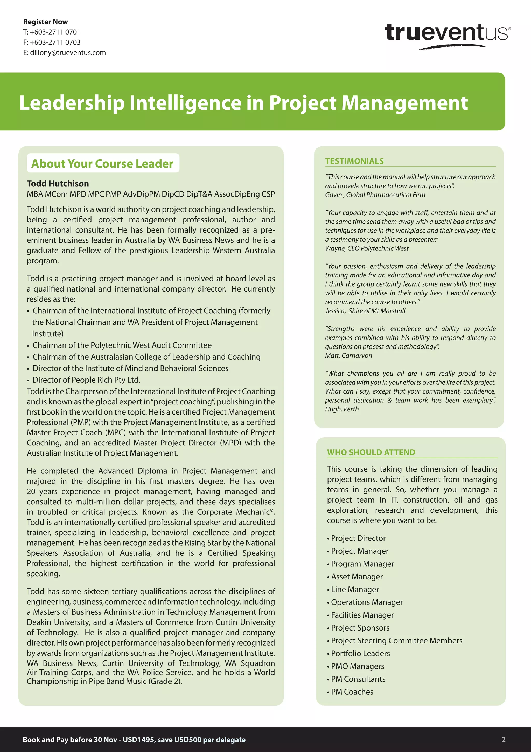 Leadership Intelligence in Project Management Trueventus | PDF