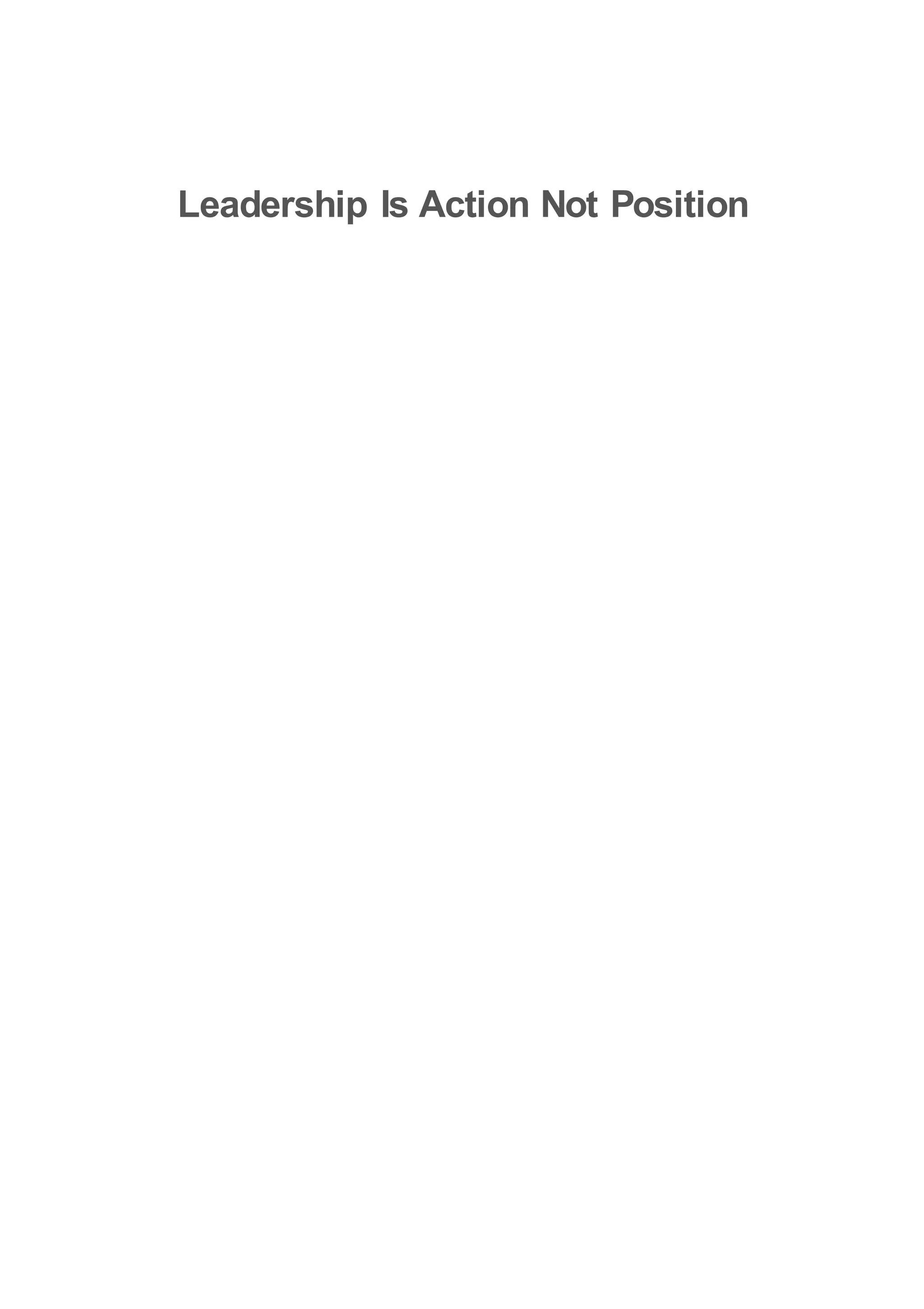 Leadership is action not position | DOCX