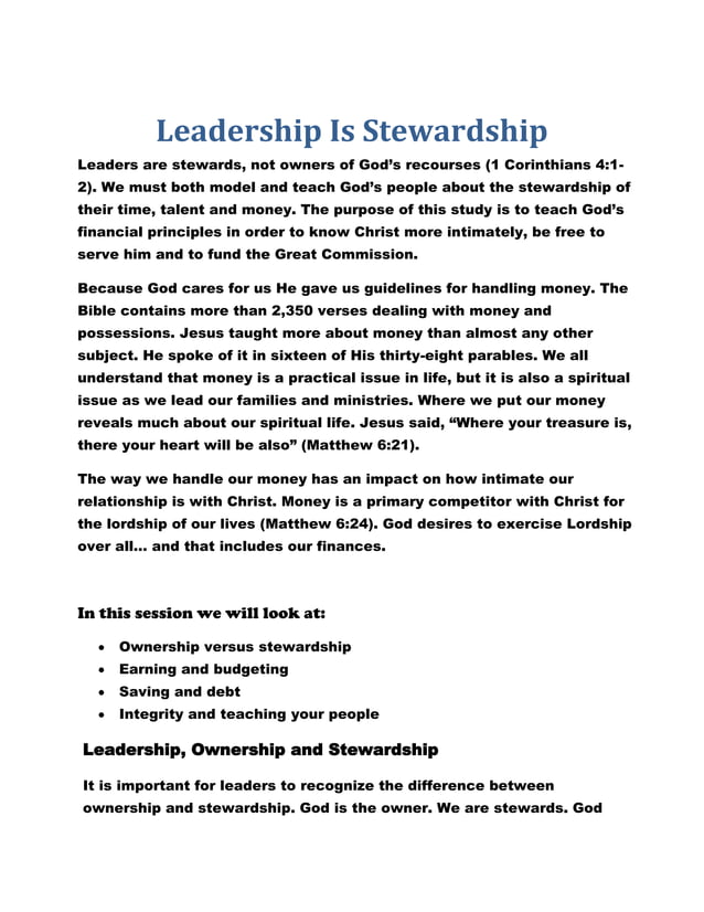 Leadership is stewardship bryan23 | PDF