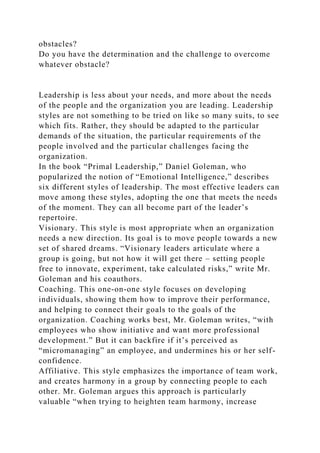 Leadership – Journal What I have discovered in my leaders.docx