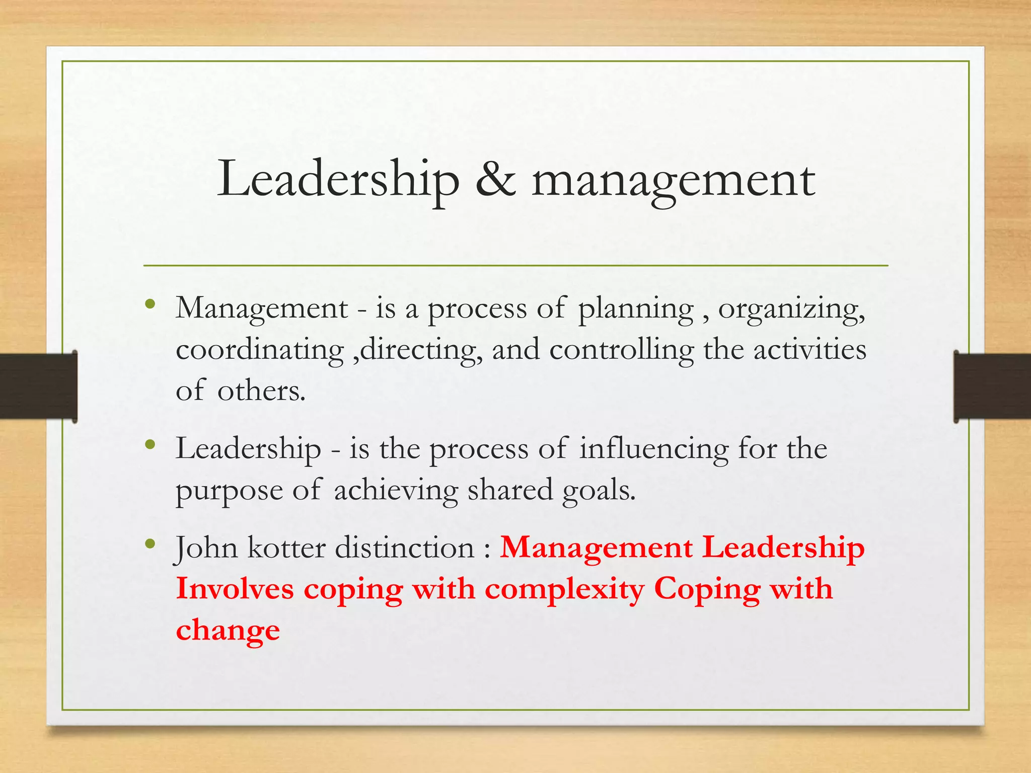 Leadership and leadership approaches | PPTX