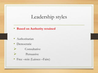 Leadership and leadership approaches | PPTX