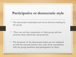 Leadership and leadership approaches | PPTX