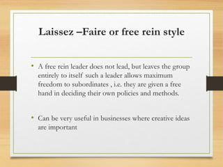 Leadership and leadership approaches | PPTX