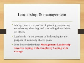 Leadership and leadership approaches | PPTX