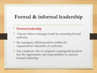 Leadership and leadership approaches | PPTX