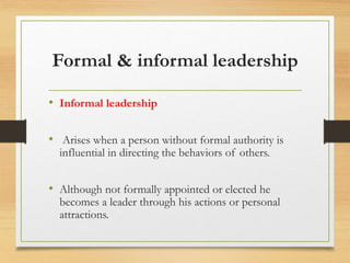 Leadership and leadership approaches | PPTX