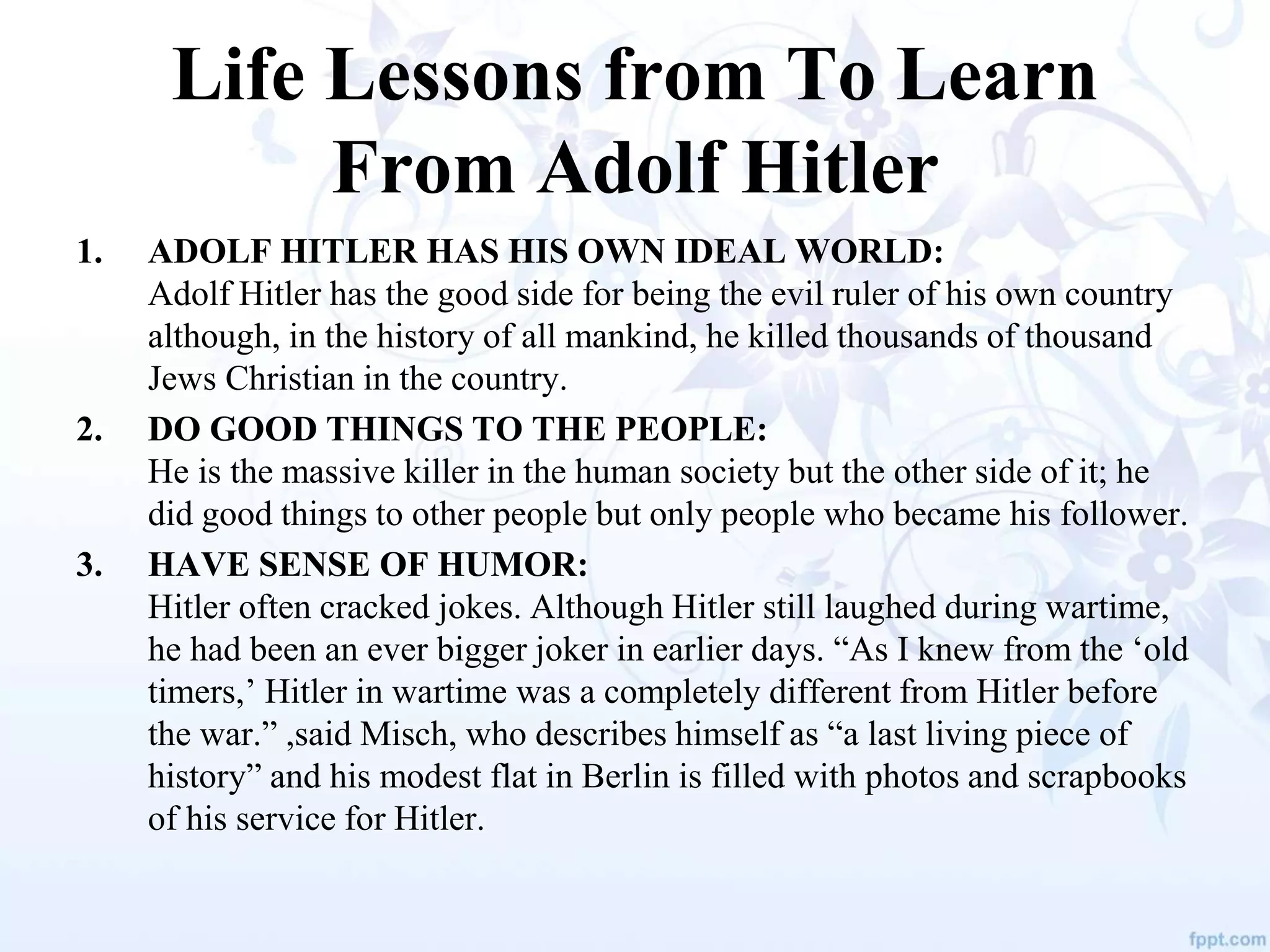 Leadership lesson from adolf hitler | PPTX