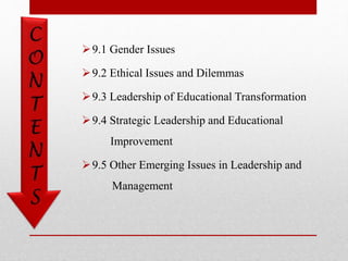 emerging issues in educational leadership and management | PPTX