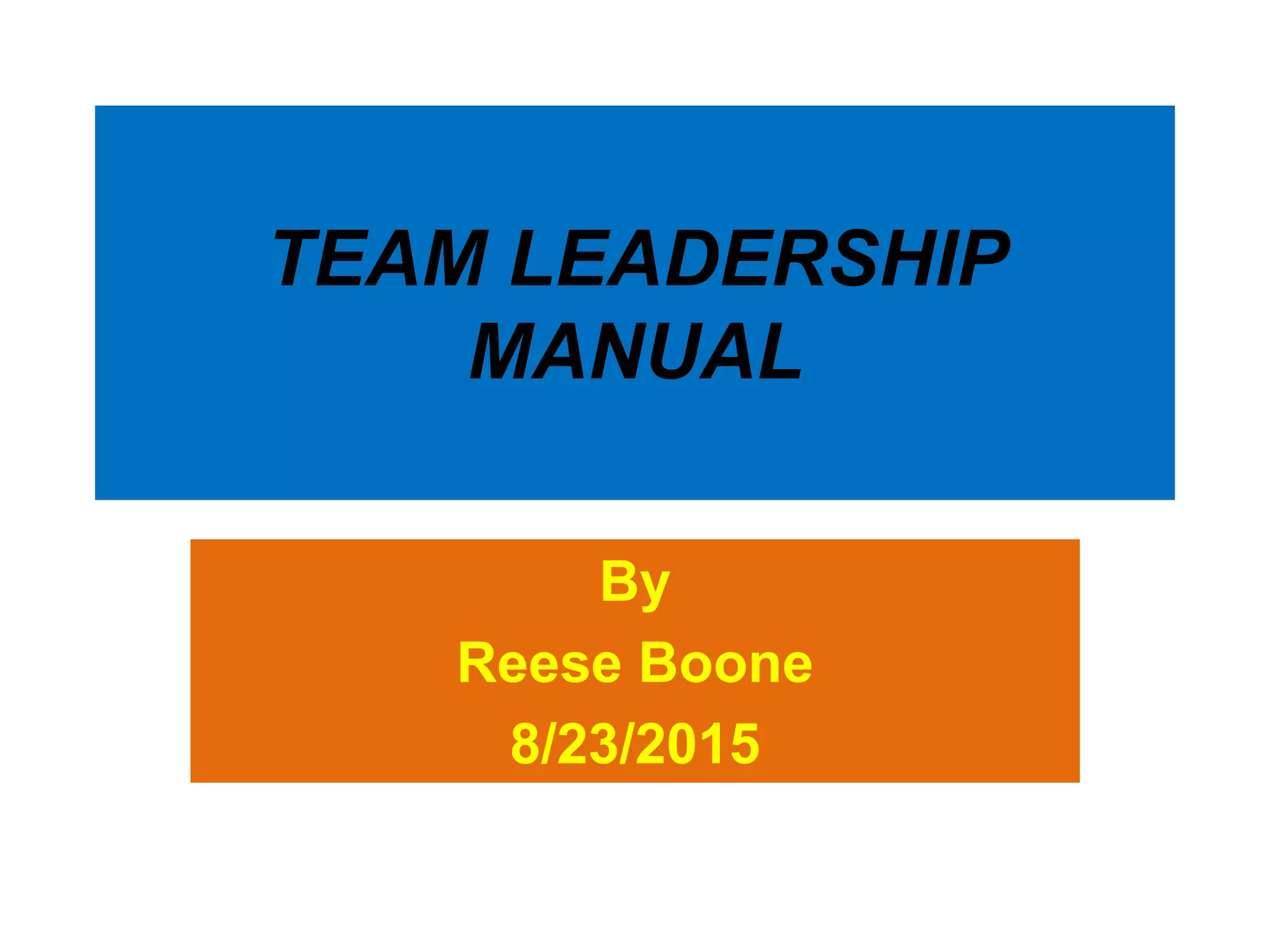 Leadership manual presentation | PPT