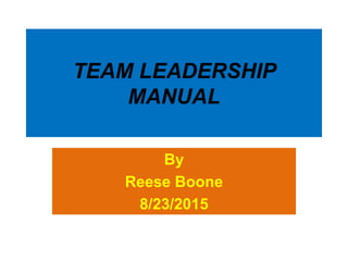 Leadership manual presentation | PPT