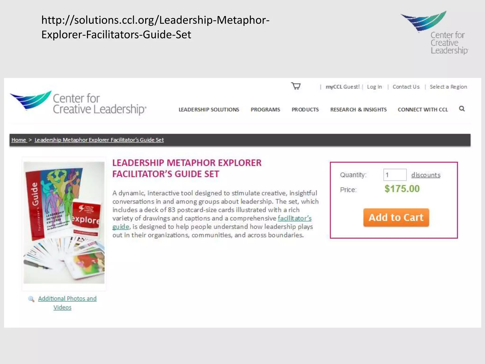Leadership Metaphor Explorer CCL Labs Webinar Series | PPT