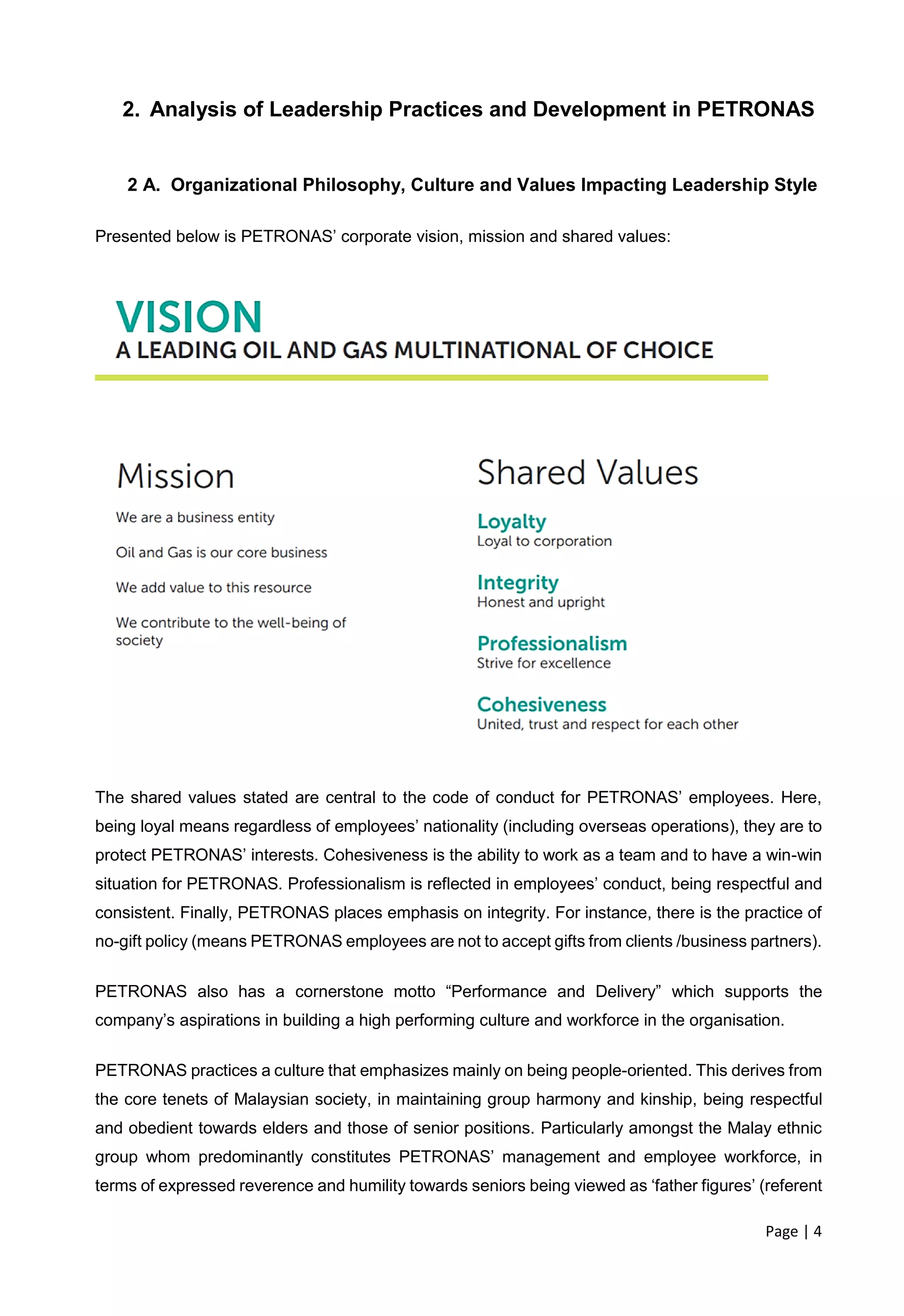 Leadership and Management of Change - PETRONAS Malaysia | PDF