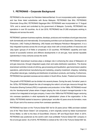 Leadership and Management of Change - PETRONAS Malaysia | PDF