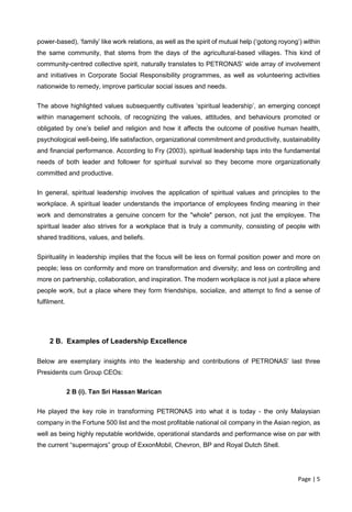 Leadership and Management of Change - PETRONAS Malaysia | PDF