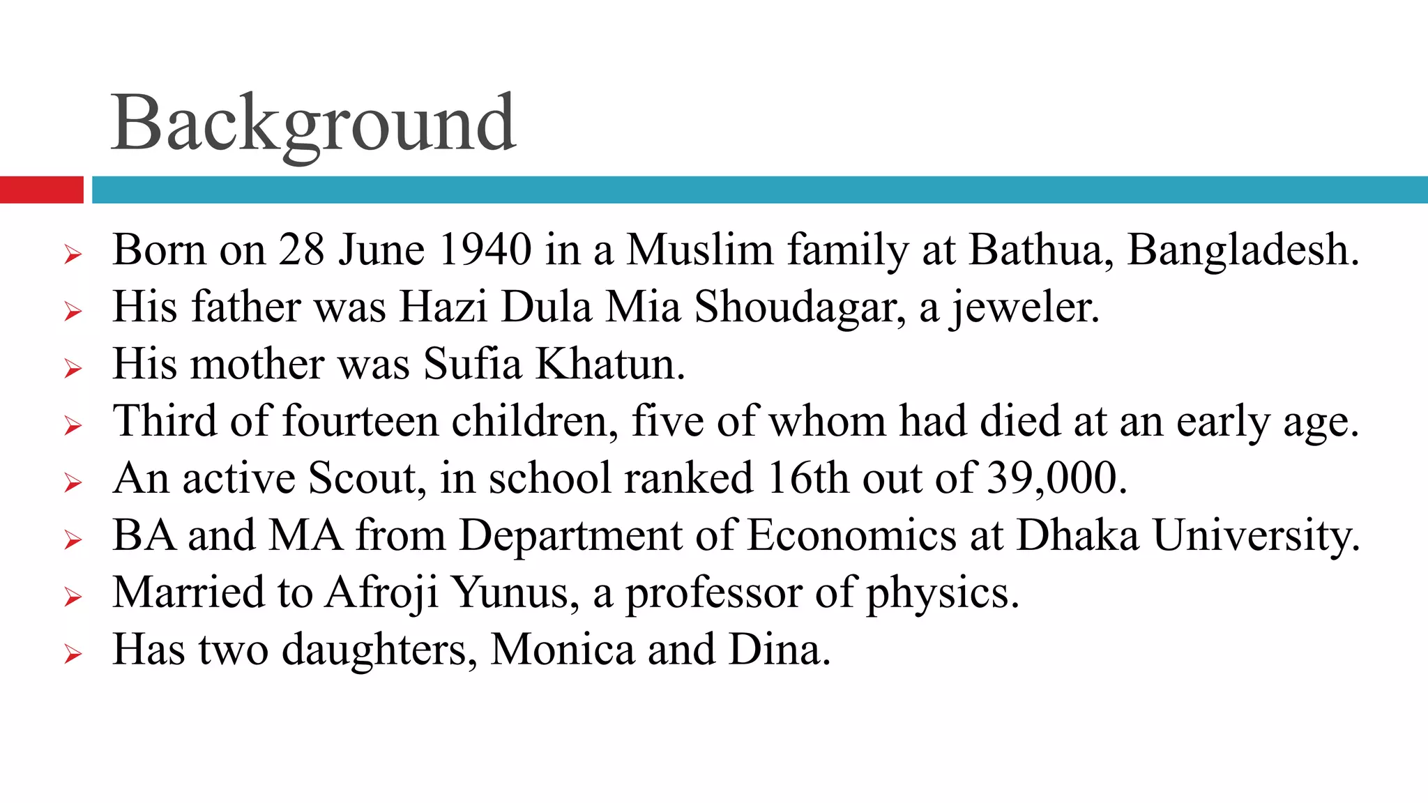 Leadership of Dr. Muhammad Yunus | PPTX