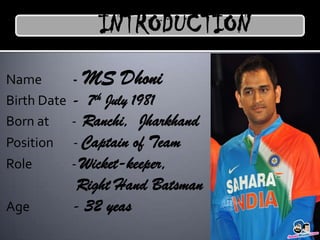 Leadership ( M.S Dhoni ) | PPTX