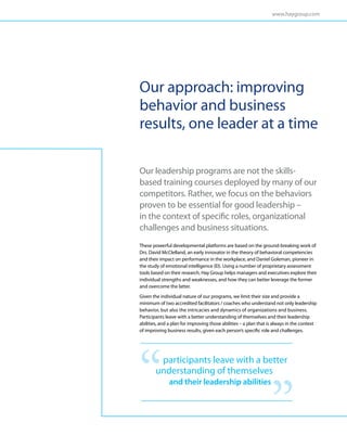 Hay Group leadership development programs | PDF