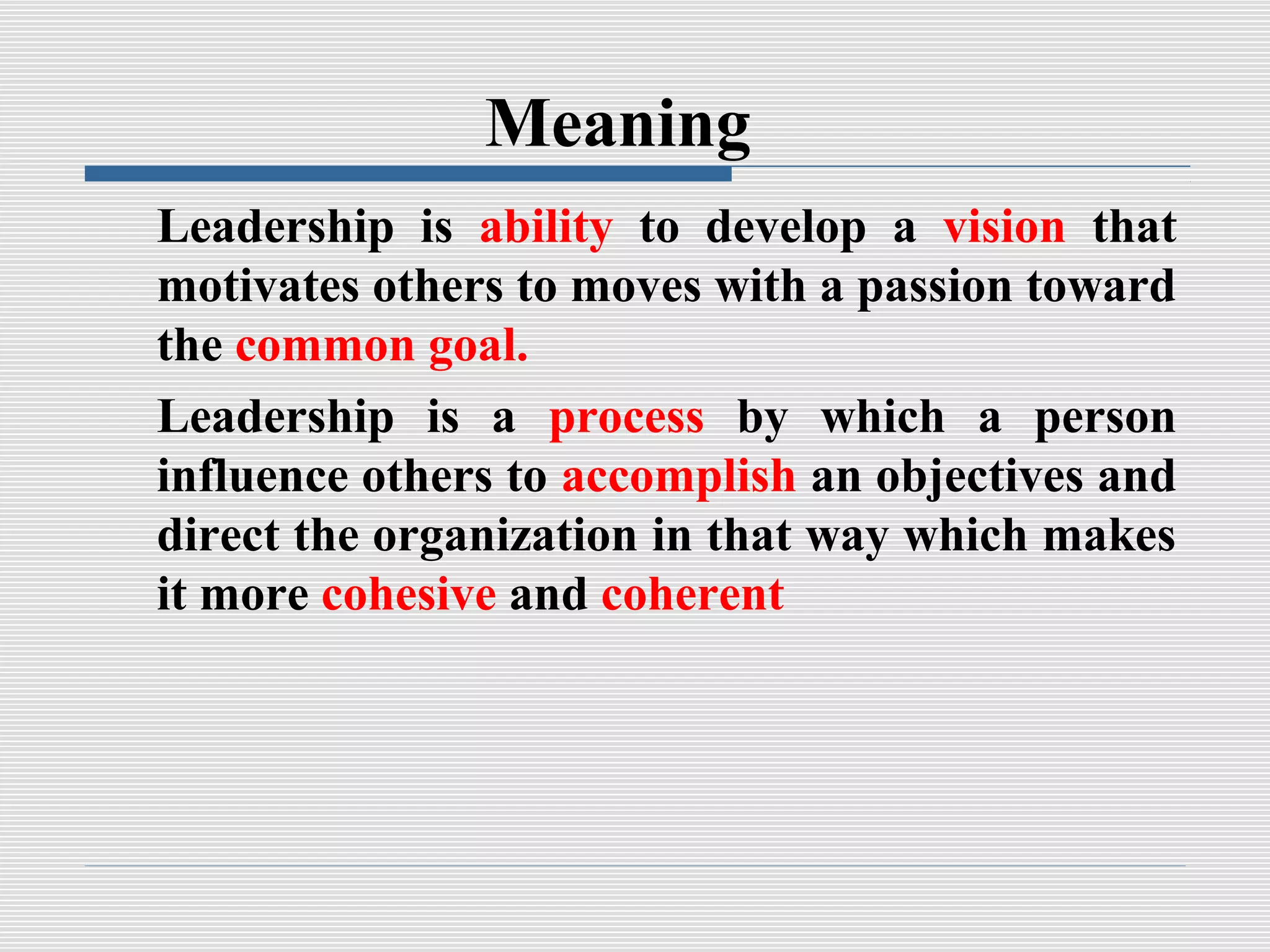 Leadership part 1-ppt | PPT